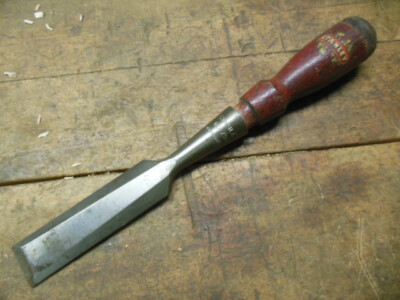 vintage Stanley #750-1" bevel edge socket chisel old wood carving tool ...