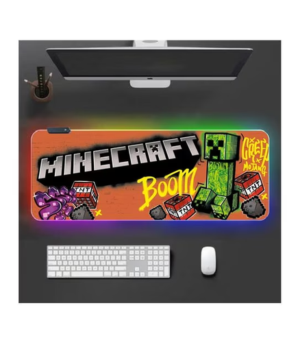 Minecraft RGB Light Up Gaming Mouse Pad 900 x 400mm Desk Mat - 2 ...