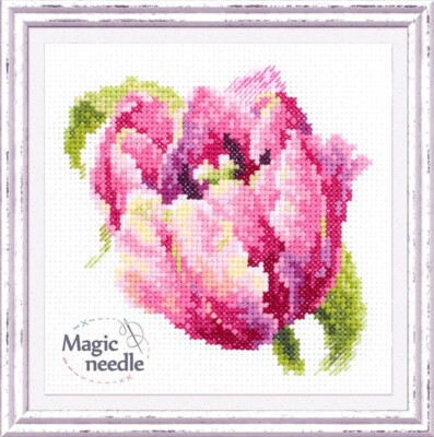 New Magic Needle Cross Stitch Kit Pink Tulip 150-013 | eBay