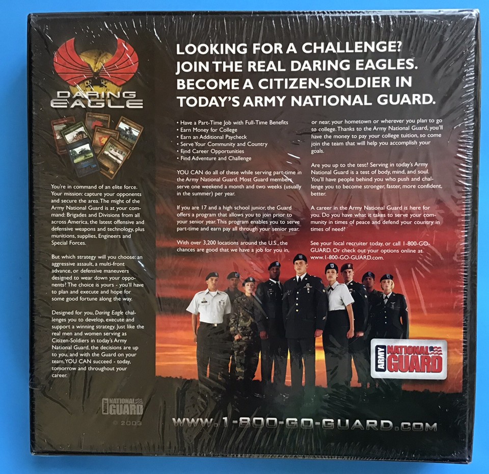 Daring Eagle Army National Guard Board Game Card Set BRAND NEW SEALED ...