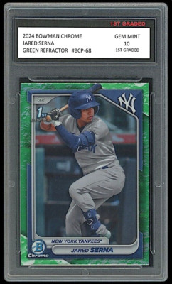 Jared Serna 2024 Bowman Chrome Green Refractor 1st Graded 10 Rookie ...