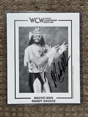 MACHO MAN RANDY SAVAGE SIGNED 8X10 WCW PROMO PHOTO WWF OHH YEA ...