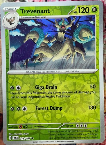 Pokemon TCG - Trevenant Reverse Holo - 013/167 - Twilight Masquerade | eBay