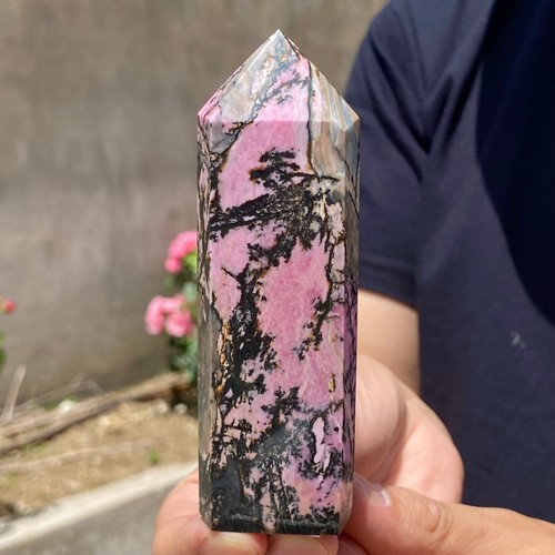 245g Natural Rhodonite Tower Point Crystal Gemstone Mineral Healing | eBay