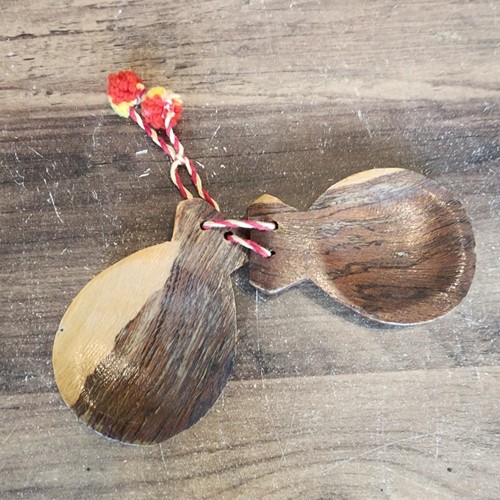 Vintage Hand Carved Wood Castanets Wood Clappers Percussion Noise Maker ...