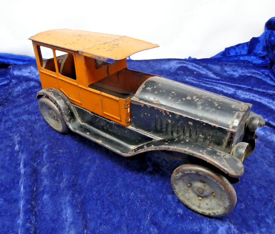 VTG NEFF MOON PRESSED STEEL CHASSIS W/ BODY CAR. ORIGINAL PAPER LABEL ...