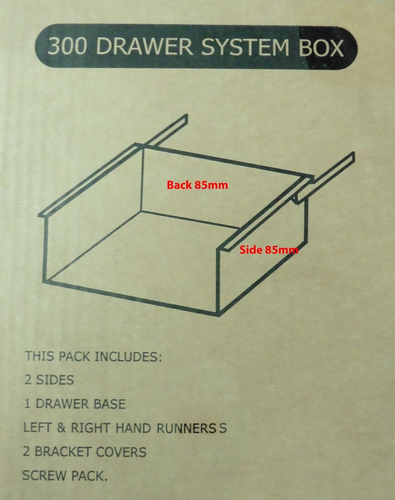 Kitchen Drawer System Box + Pan Drawer - 300/400/500/600/800mm Generic ...