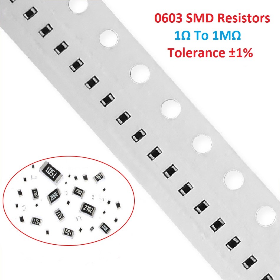 100PCS 0603 SMD/SMT Resistors ±1% Range 1Ω/Ohm To 1MΩ/Ohm | eBay