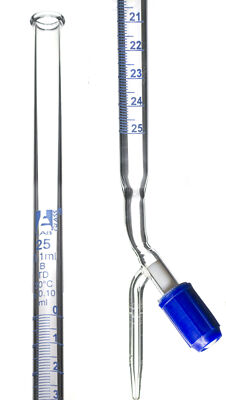 Class B 25mL Borosilicate Burette - 0.1mL Graduations - 0.1mL Tolerance ...