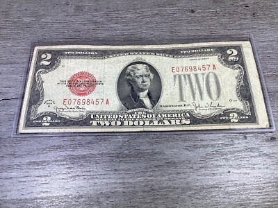 1928 G $2 Dollar Red Seal Thomas Jefferson U.S. Banknote-8457A | eBay