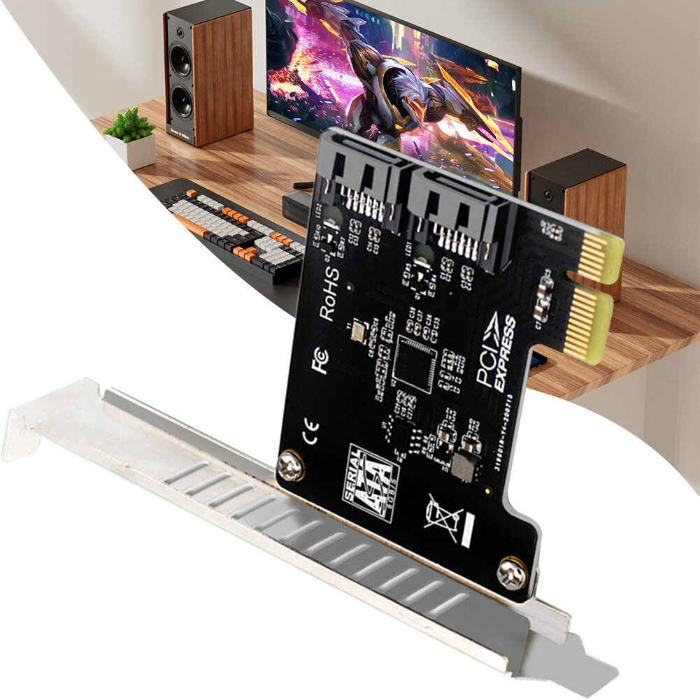 PCIe To 2 Ports SATA 3.1 Expansion Card 6Gbps PCIE To SATA Module for ...