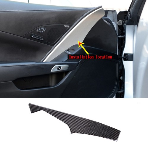 Real Soft Carbon Fiber Inner Door Panel Decor Cover Trim For Corvette ...