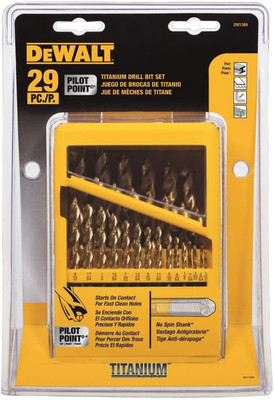 DEWALT Titanium Nitride Coated Drill Bit Set with Pilot Point, 29-Piece ...