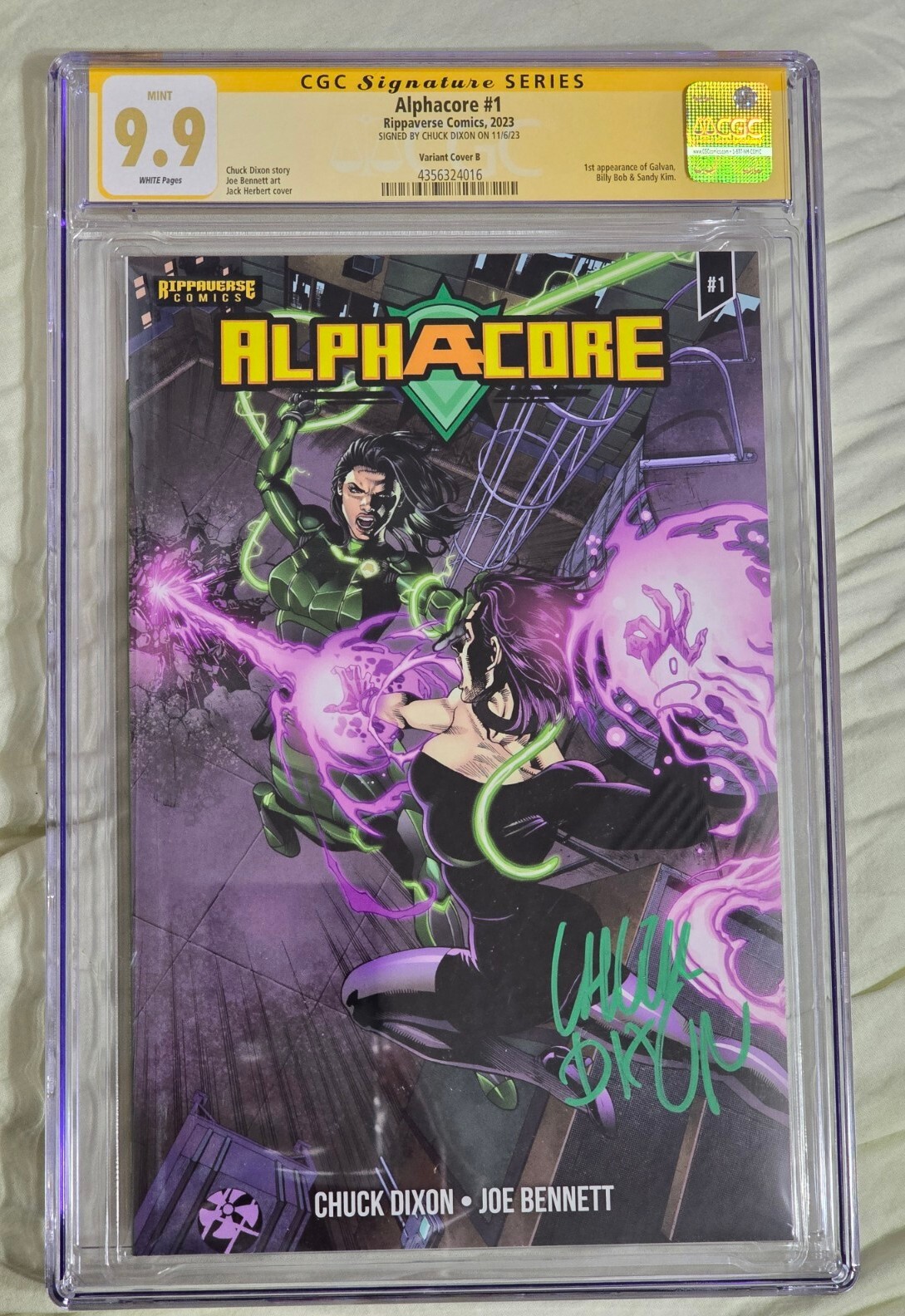 Alphacore #1 Cover B CGC 9.9 Mint - Signed by Chuck Dixon - Rippaverse ...