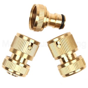 3 PIECE BRASS HOSE PIPE CONNECTOR SET 1/2" INCH QUICK FIX CLICK ...