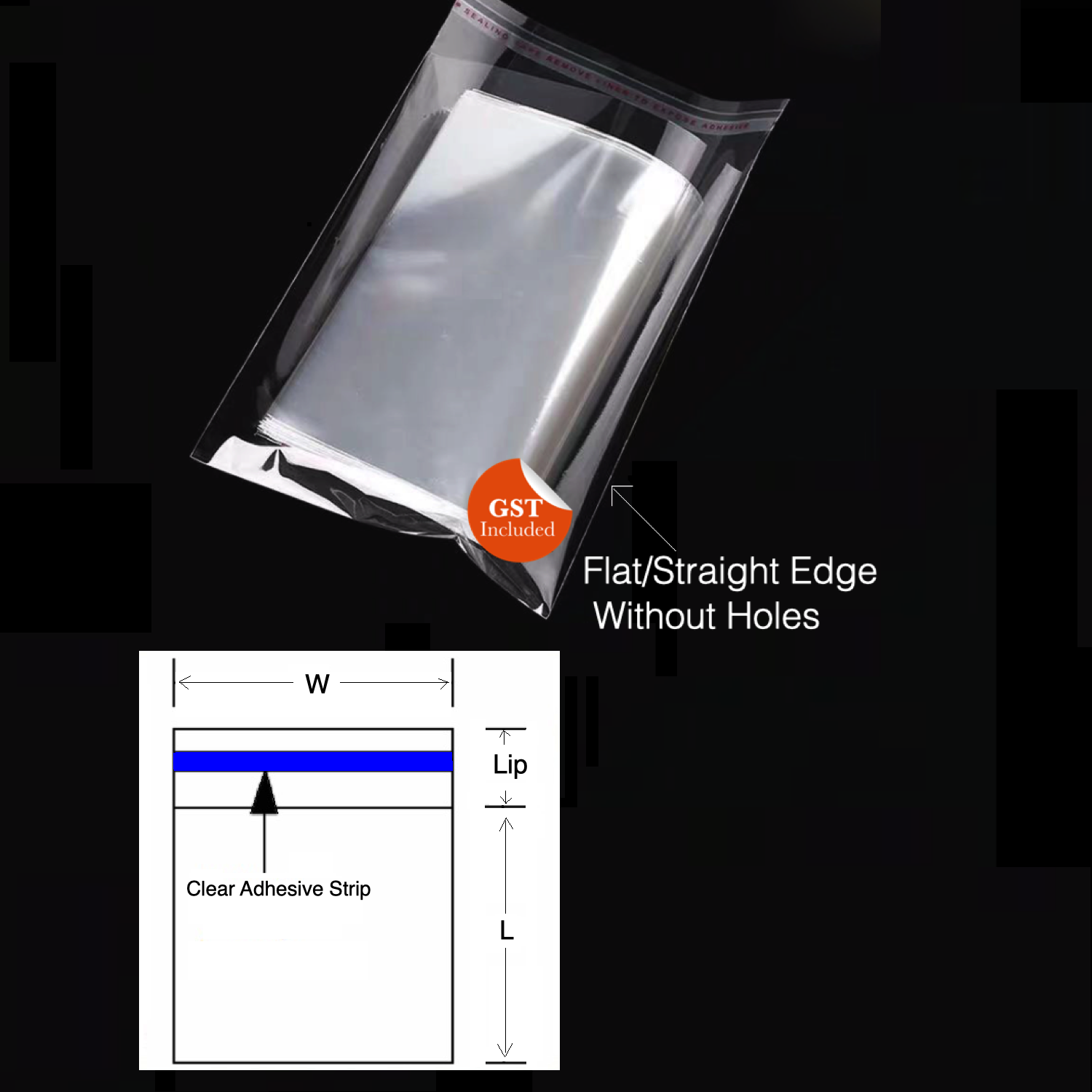 Clear Self Seal Adhesive Cello Cellophane Resealable Bags C6 A4 A3 ...