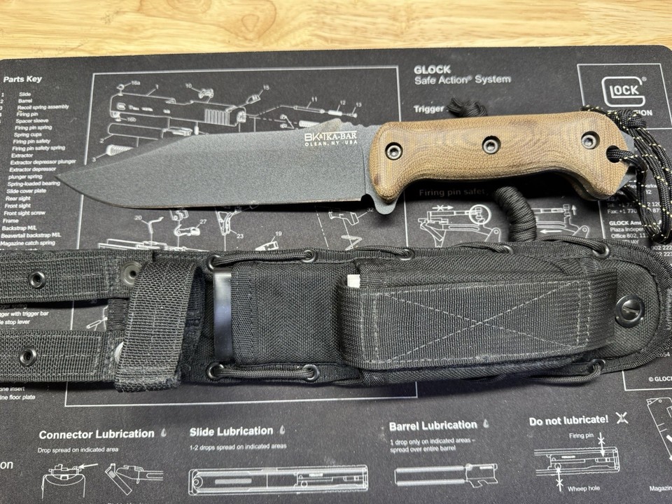 KBAR Bk-7 Knife Perfect With Micarta Scales And Spec ops Sheath W/stone ...
