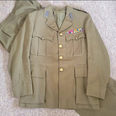 WW1 WW2 NAMED COLONEL BRITISH ARMY OFFICER UNIFORM JACKET & TROUSERS RE ...