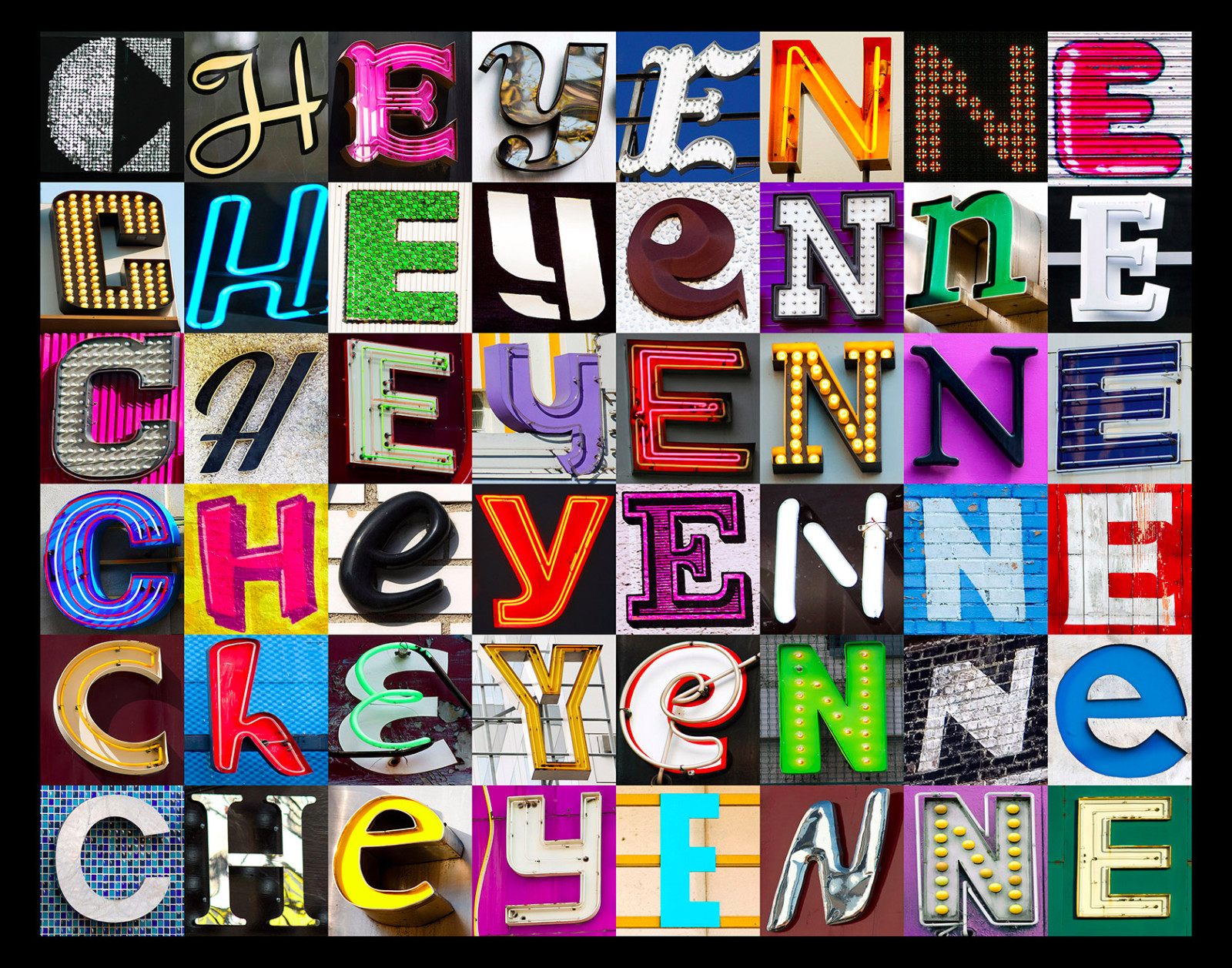 CHEYENNE Name Poster featuring photos of actual sign letters | eBay