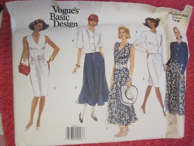 VINTAGE Vogue 2483 Misses JACKET & DRESS Straight or Flared PATTERN Sz ...