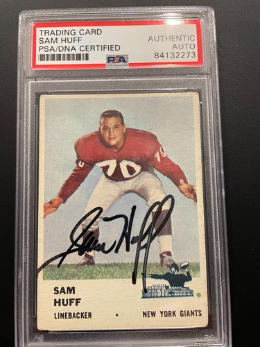 Sam Huff signed 1961 Fleer Card Football Hall of Famer Redskins Giants ...