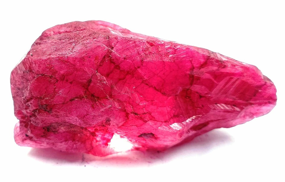 DYED 589 CARAT NATURAL RED RUBY EGL CERTIFIED UNCUT ROUGH TRANSLUCENT ...