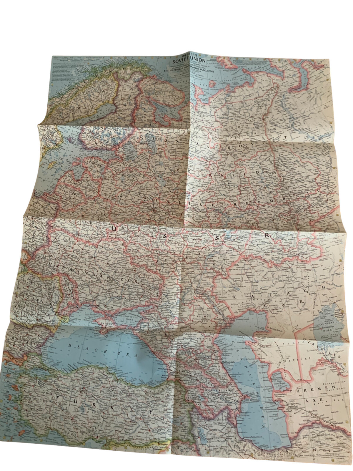National Geographic Magazine Original Sep 1959 Map Of Western Soviet ...