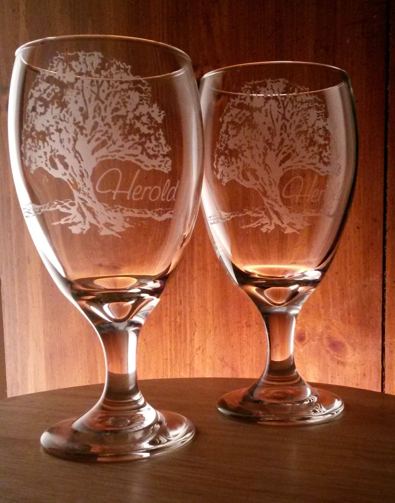 Custom Made Oak Tree Goblet Set Free Personalized Anniversary Wedding ...
