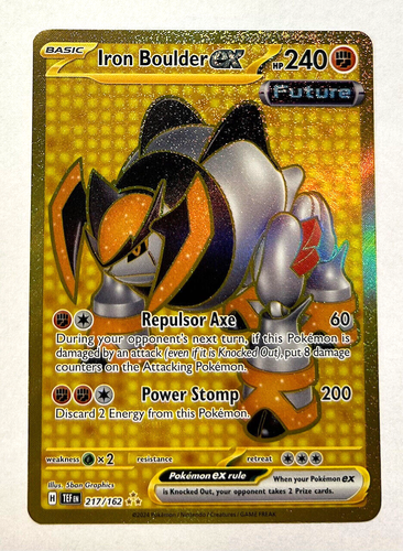 Pokemon Temporal Forces - IRON BOULDER EX - GOLD HYPER RARE - 217/162 ...