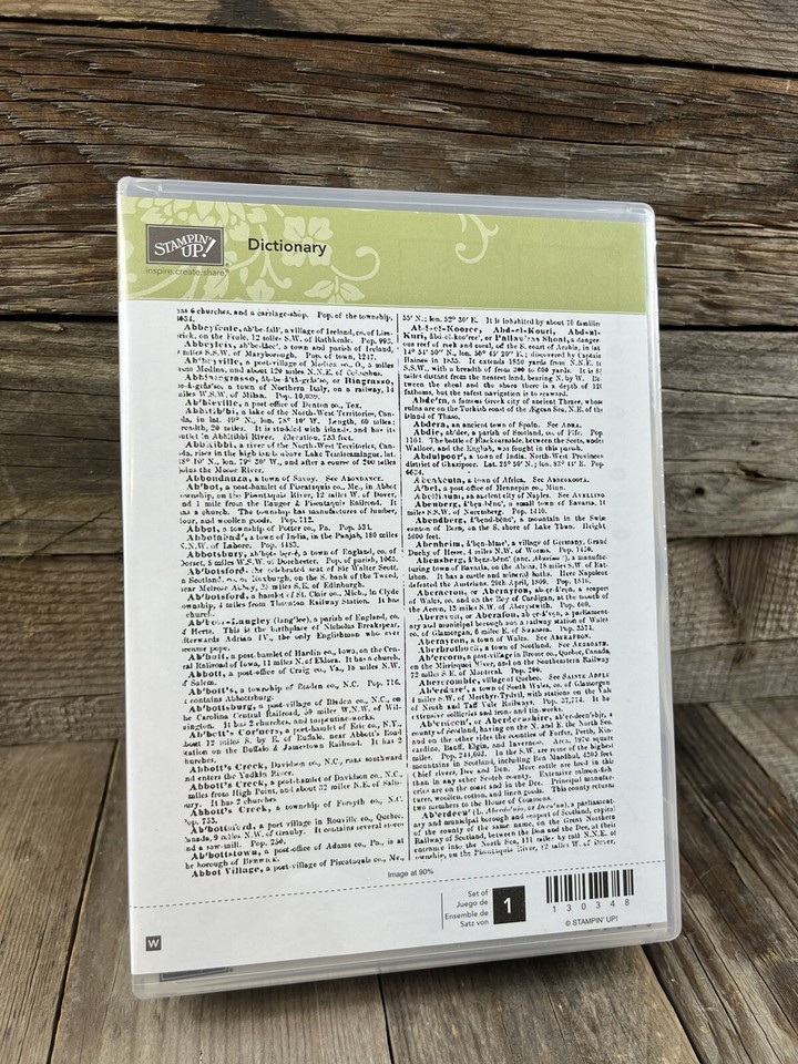 STAMPIN' UP! DICTIONARY background wood rubber stamp. NEW AND UNUSED | eBay