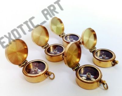 Nautical Brass Maritime Flat Compasses LOT of 5 pieces Vintage Solid ...