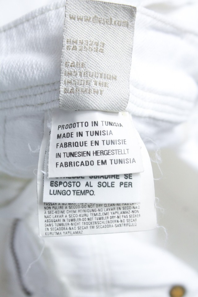 DIESEL Wiggy 008CM_Stretch Jeans Women's W28/L34 Wide Leg Zip Fly White ...