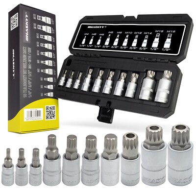 XZN Vielzahn Steckschlüsselsatz Bit 1/4" 3/8" 1/2" Steckschlüssel mit ...