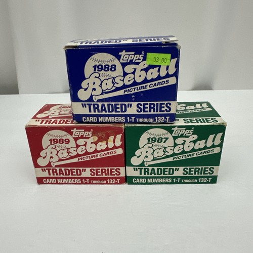 1987, 1988, 1989 Topps Baseball Traded Series Complete Sets 132 cards ...