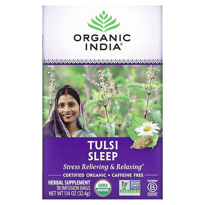 Tulsi Tea, Sleep, Caffeine Free, 18 Infusion Bags, 1.14 oz (32.4 g) | eBay