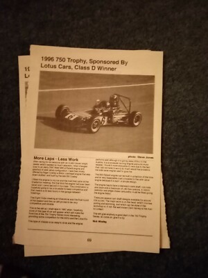 Tv1 Ephemera 1996 motor racing article nick Windley | eBay