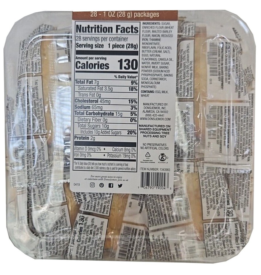 Donsuemor Traditional Madeleines - 28 Individually Wrapped - 28 Oz ...