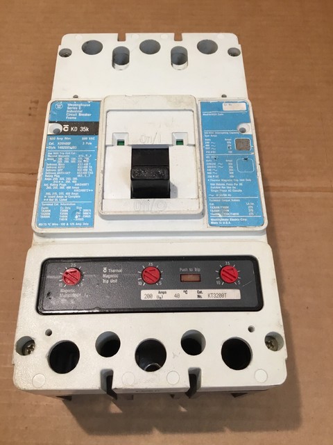 Westinghouse KD3400F 3 Pole 400 Amp Trip 600 VAC KD 35k Circuit Breaker ...