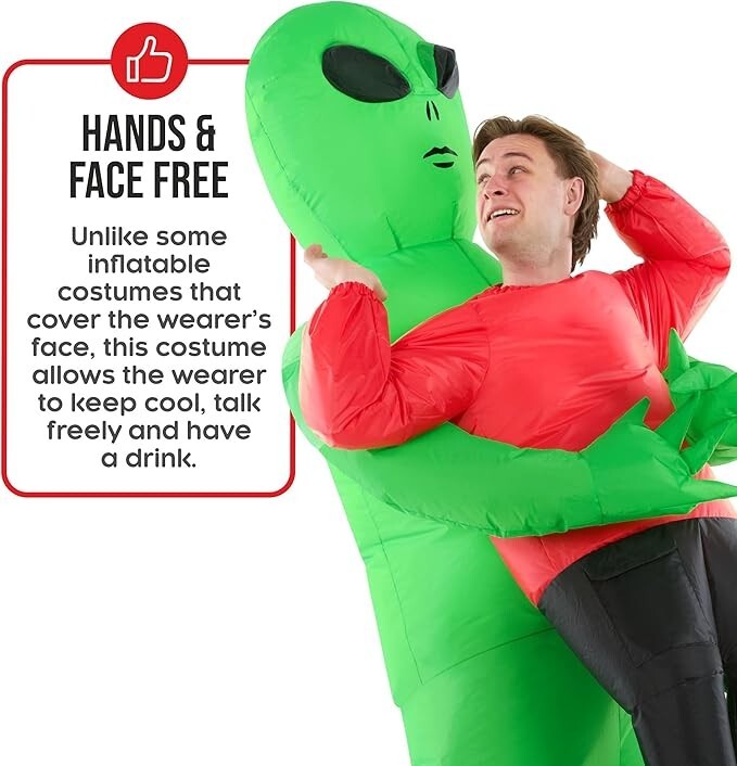 Red Inflatable Alien Costume Adult Alien Kidnap Abduction Blow Up Suit ...