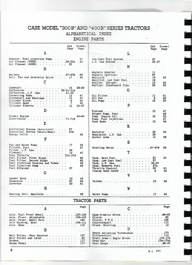 Case 310B 300B 311B 400B 410B 411B Tractor Parts Manual Catalog | eBay