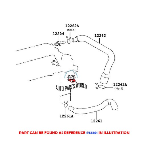GENUINE OEM TOYOTA COROLLA MATRIX 1.8L VENTILATION HOSE 12261-22050 | eBay