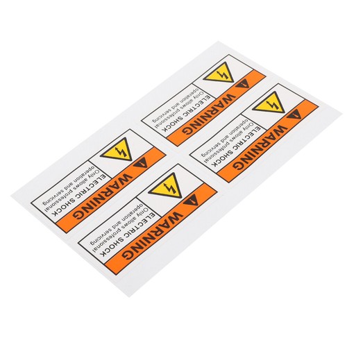 4 Pcs Beware of Electric Shock Stickers Caution Warning Sign Electrical ...