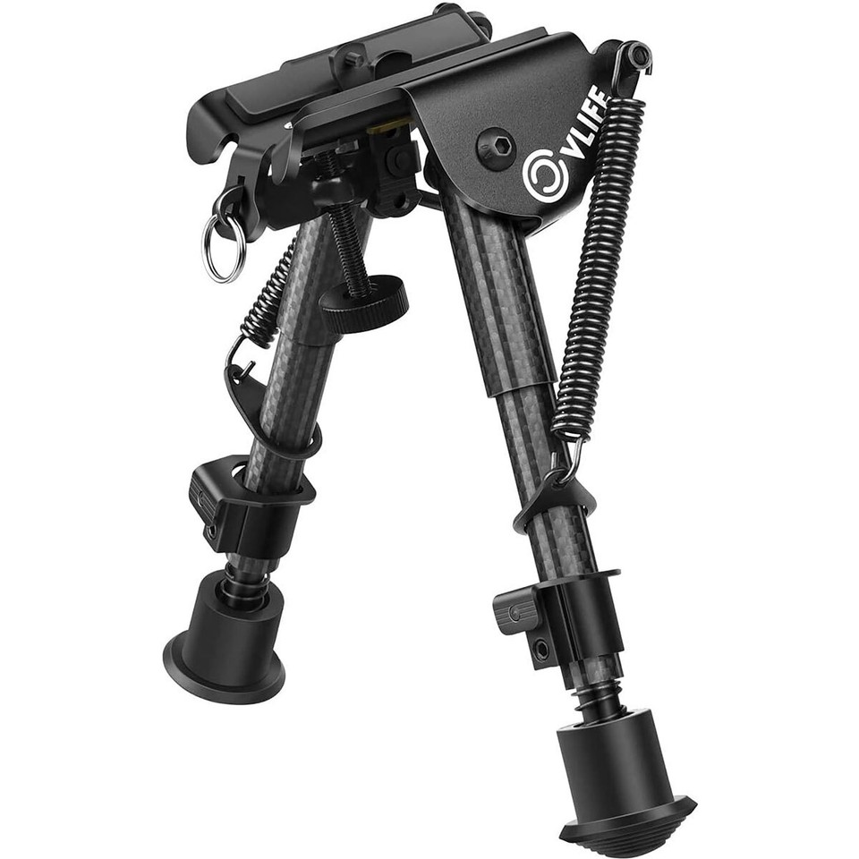 6" - 9" Tactical Rifle Bipod Carbon Fiber Lightweight Spring Return Gun ...