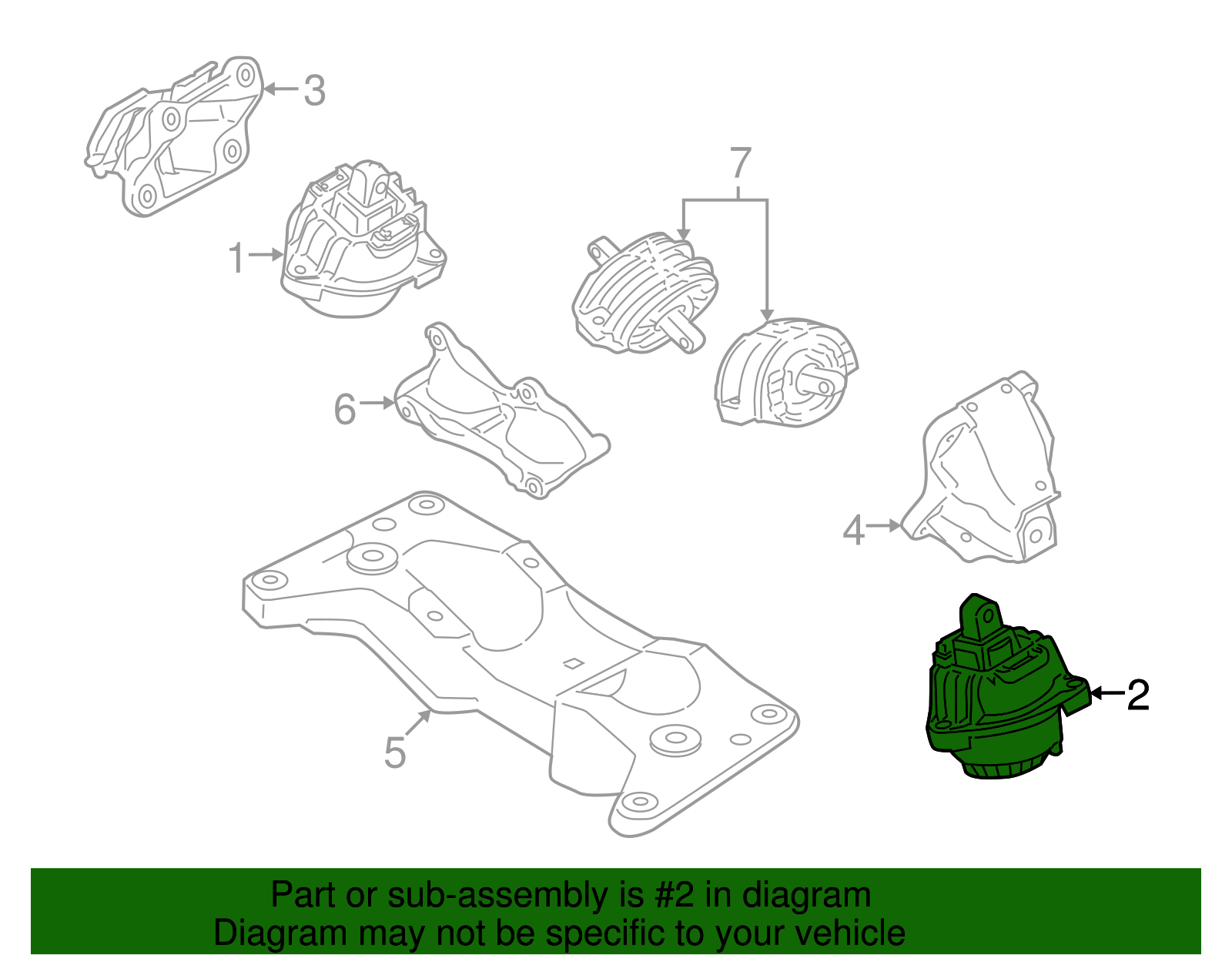 Genuine OEM Front Driver Left Engine Mount For BMW 22116852147 for sale ...