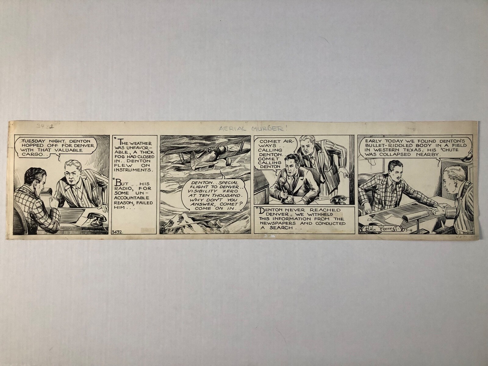 1930's TAILSPIN TOMMY first AVIATION COMIC STRIP original art HAL ...