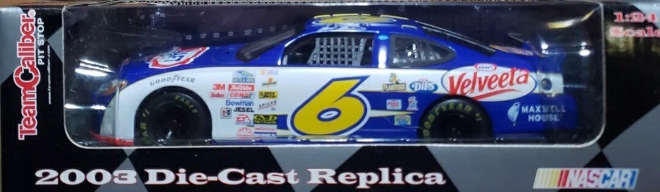 NASCAR RACING MARK MARTIN TEAM CALIBER KRAFT VELVEETA #6 1/24 DIECAST ...