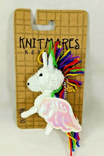 Knitmares Unicorn Wings Keychain Yarn Rainbow Pegasus Backpack Hanger ...