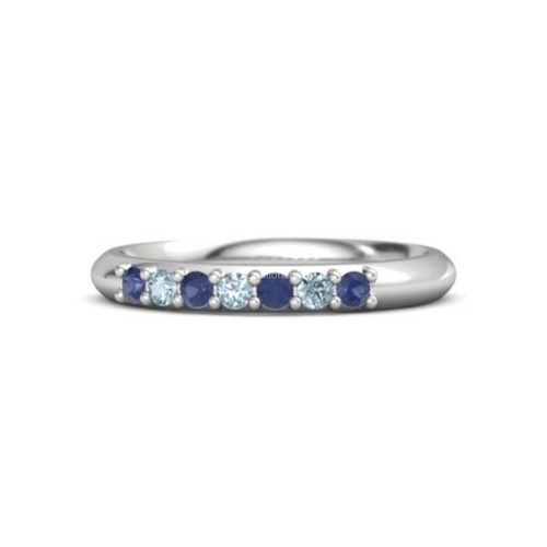 Wedding Gift For Her 925 Silver Blue Sapphire Gemstone Eternity Ring Size 7 | eBay
