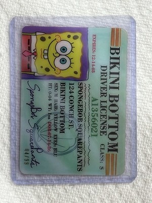 Rare 2025 Topps Chrome SpongeBob Wallet Bikini Bottom Driver License SW ...