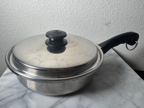 Vtg Saladmaster 1.5 Qt 9" Stainless Steel Skillet Saute Frying Pan Vapo ...
